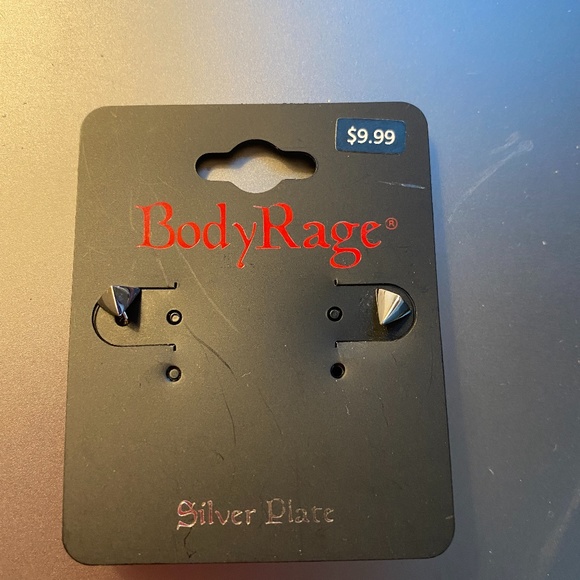 Body Rage | Jewelry | Body Rage Stud Silver Plate Pyramid Earrings New ...